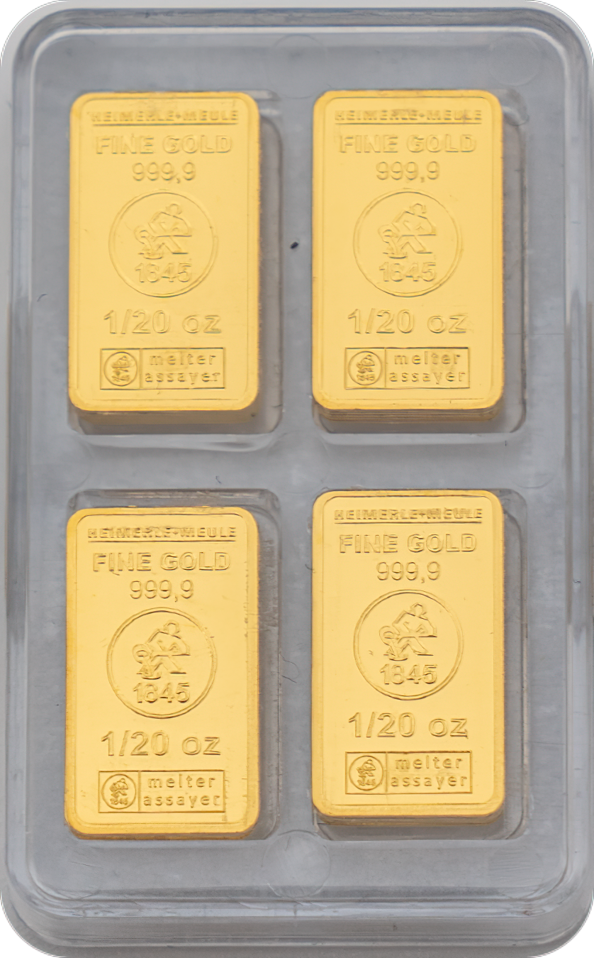 20 x 1/20 Unze Goldbarren Heimerle und Meule Unity Box – Marc Gebauer
