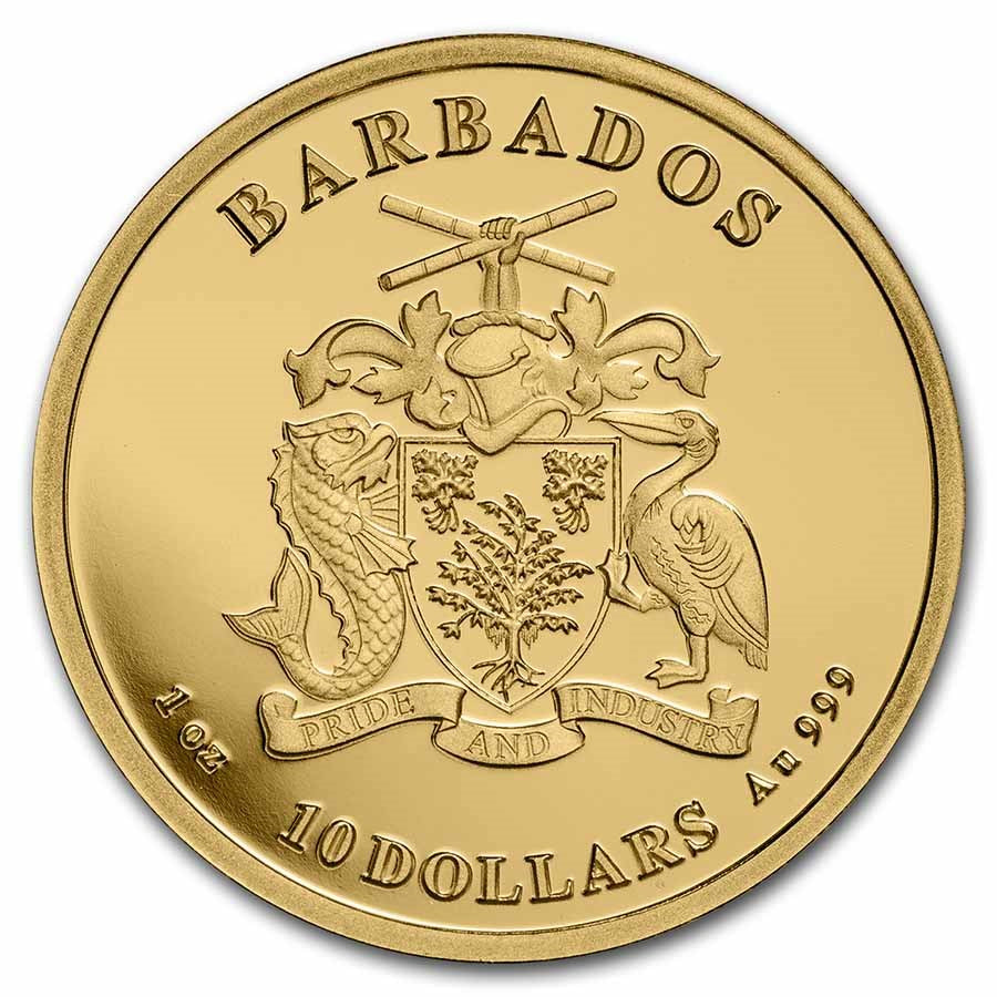 1 oz Gold - Caribbean Octopus Barbados 2023 BU – Marc Gebauer