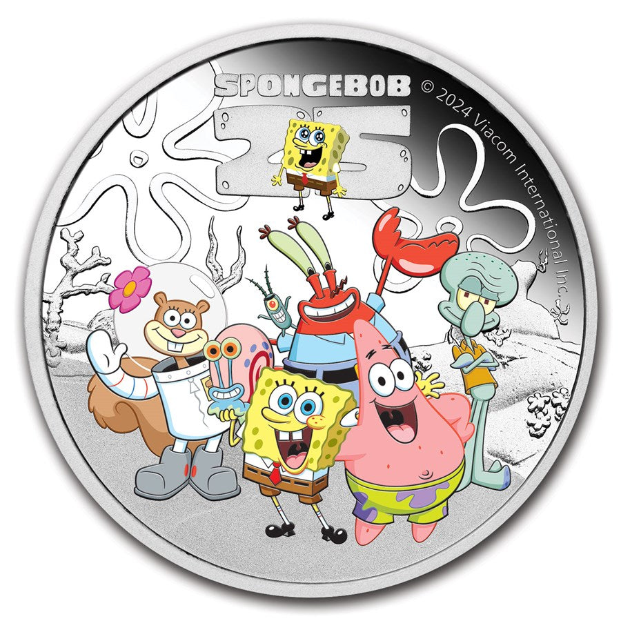 Tuvalu 1 oz Silver SpongeBob & Friends Colorized PF - 2024 – Marc Gebauer